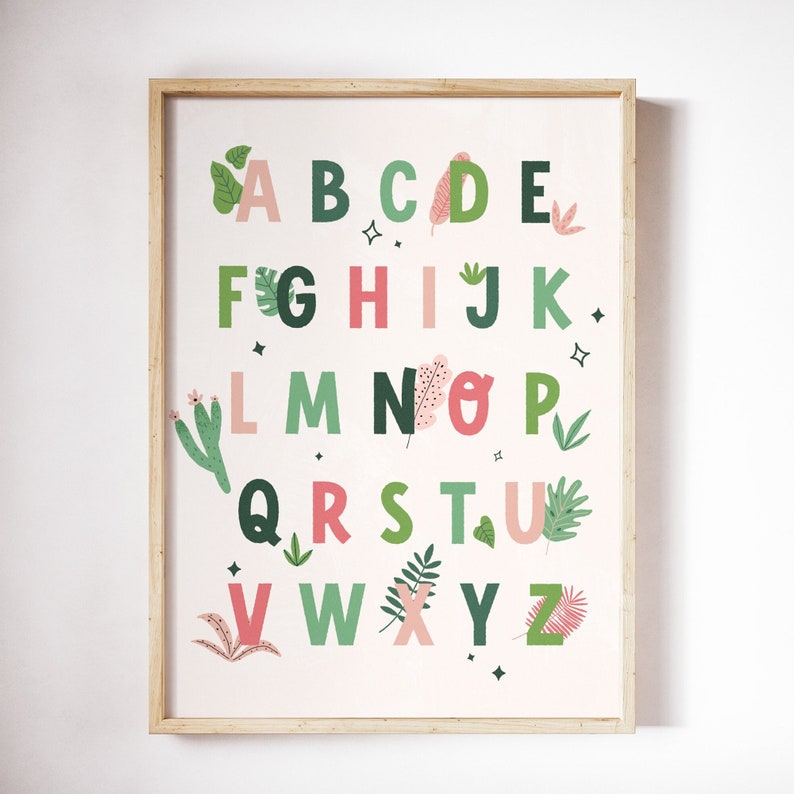 Plant Alphabet Print, Botanical ABC Poster, Classroom Poster, Plant Art ...