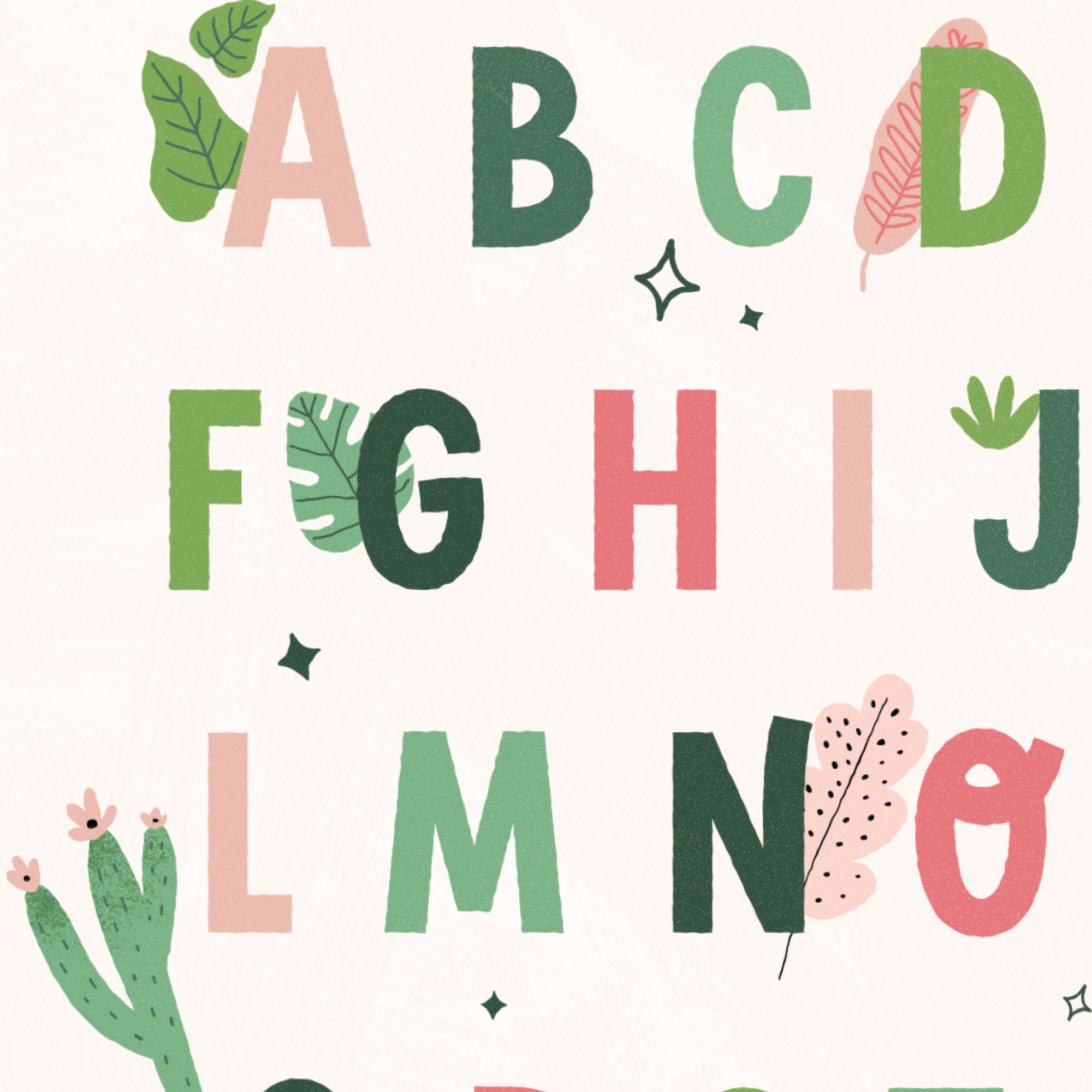 Plant Alphabet Print, Botanical ABC Poster, Classroom Poster, Plant Art ...