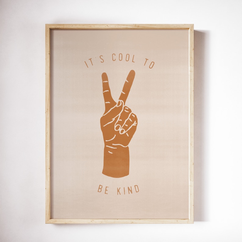 It's Cool to Be Kind Art Print, Kids Gallery Wall, Kindness Quote Art ...