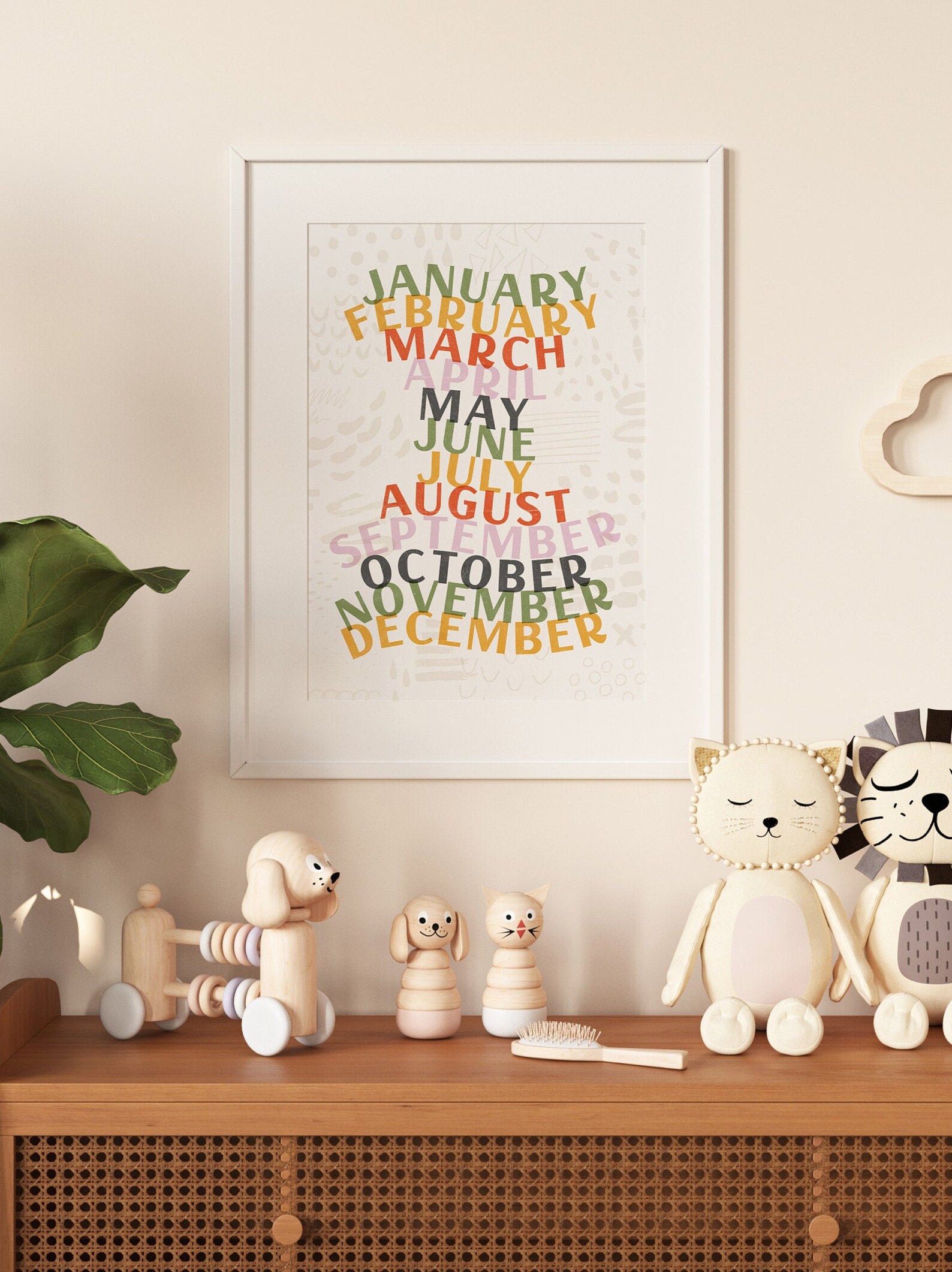 Months of the Year Wall Print, Months Poster, Learning Months Chart ...