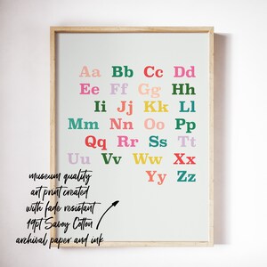 Colorful Alphabet Poster for Nursery Rainbow ABC Print for | Etsy
