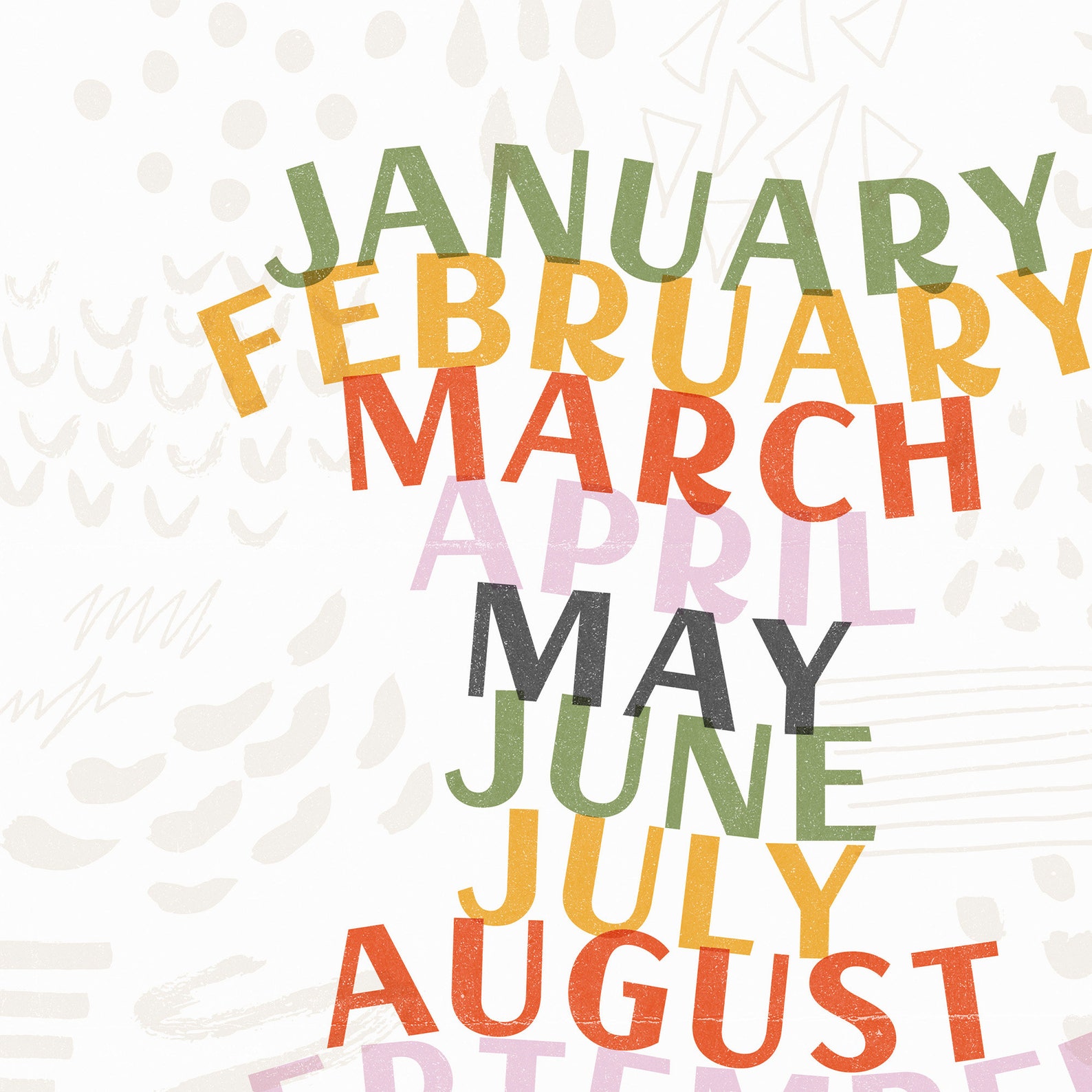 Months of the Year Wall Print, Months Poster, Learning Months Chart ...