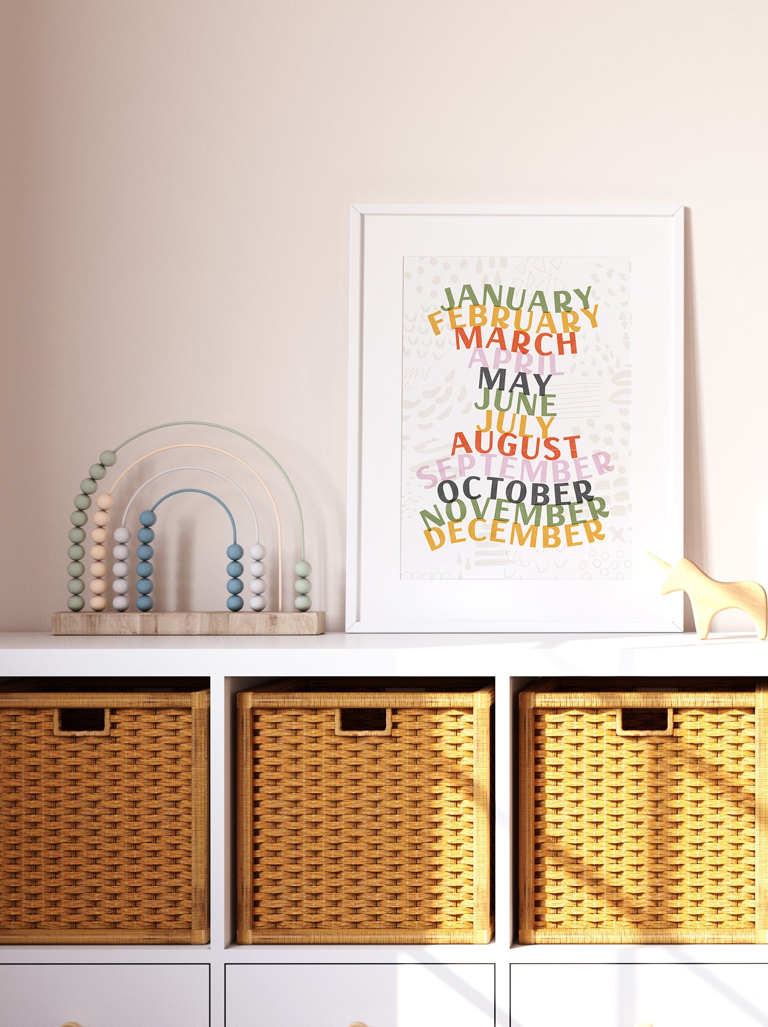 Months of the Year Wall Print, Months Poster, Learning Months Chart ...