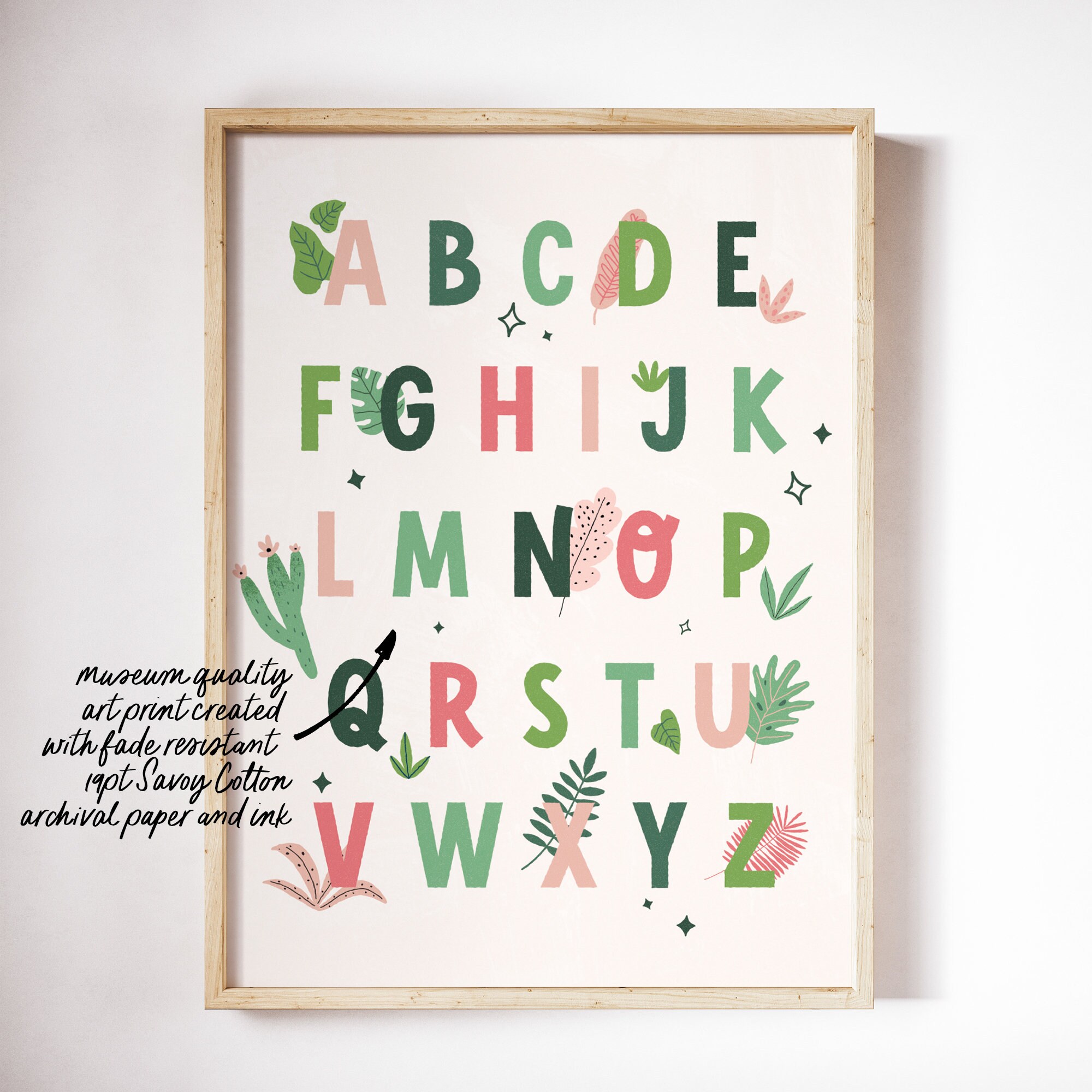Plant Alphabet Print, Botanical ABC Poster, Classroom Poster, Plant Art ...