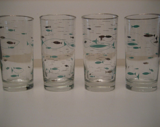 Libbey Mid Century Modern Atomic Fish Highball Glasses - Etsy