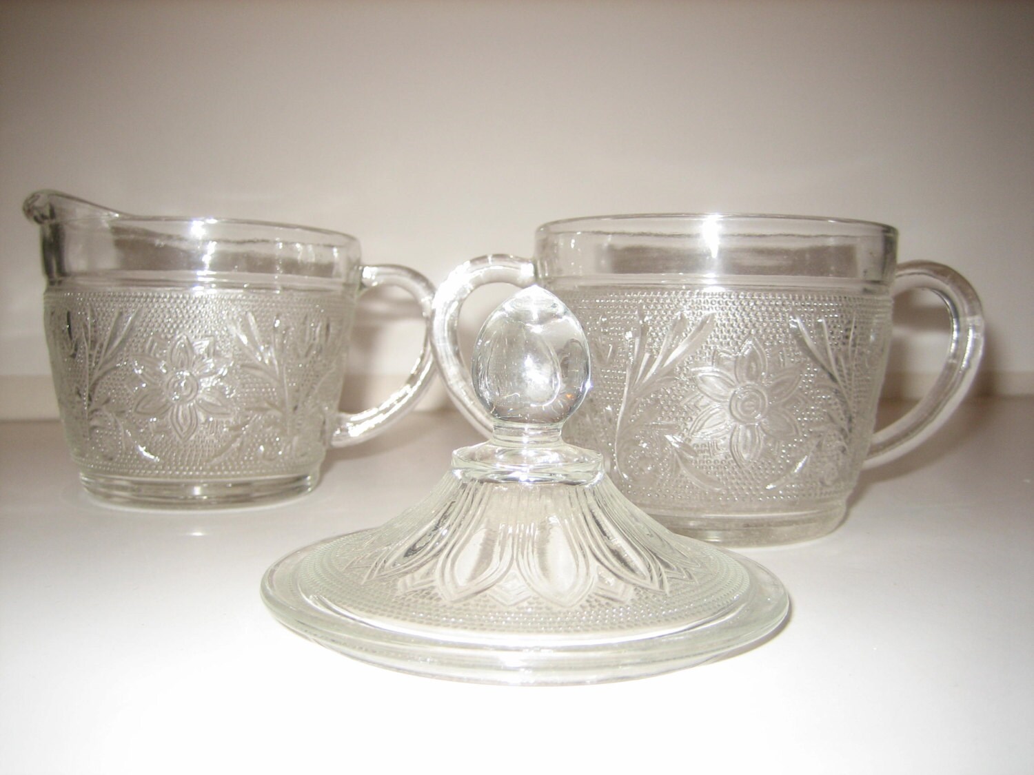Anchor Hocking Glassware Crystal Table Set in Original Box - Etsy