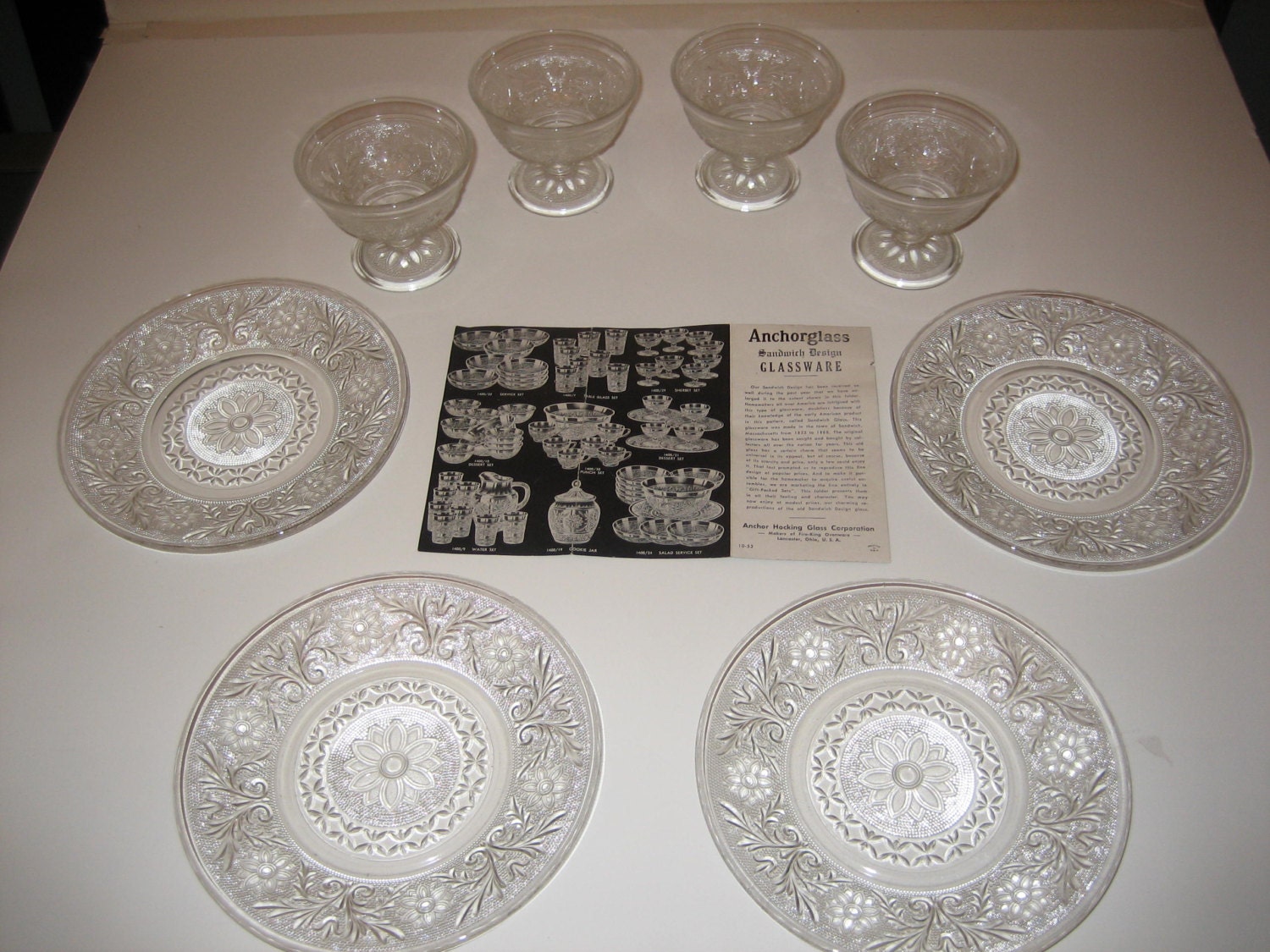 Anchor Hocking Glassware Crystal Dessert Set in Original Box - Etsy