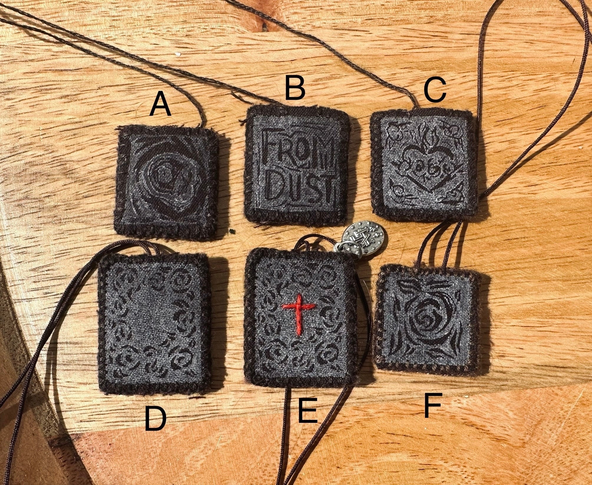 Custom Brown Scapular With Block Print Embellishment - Etsy