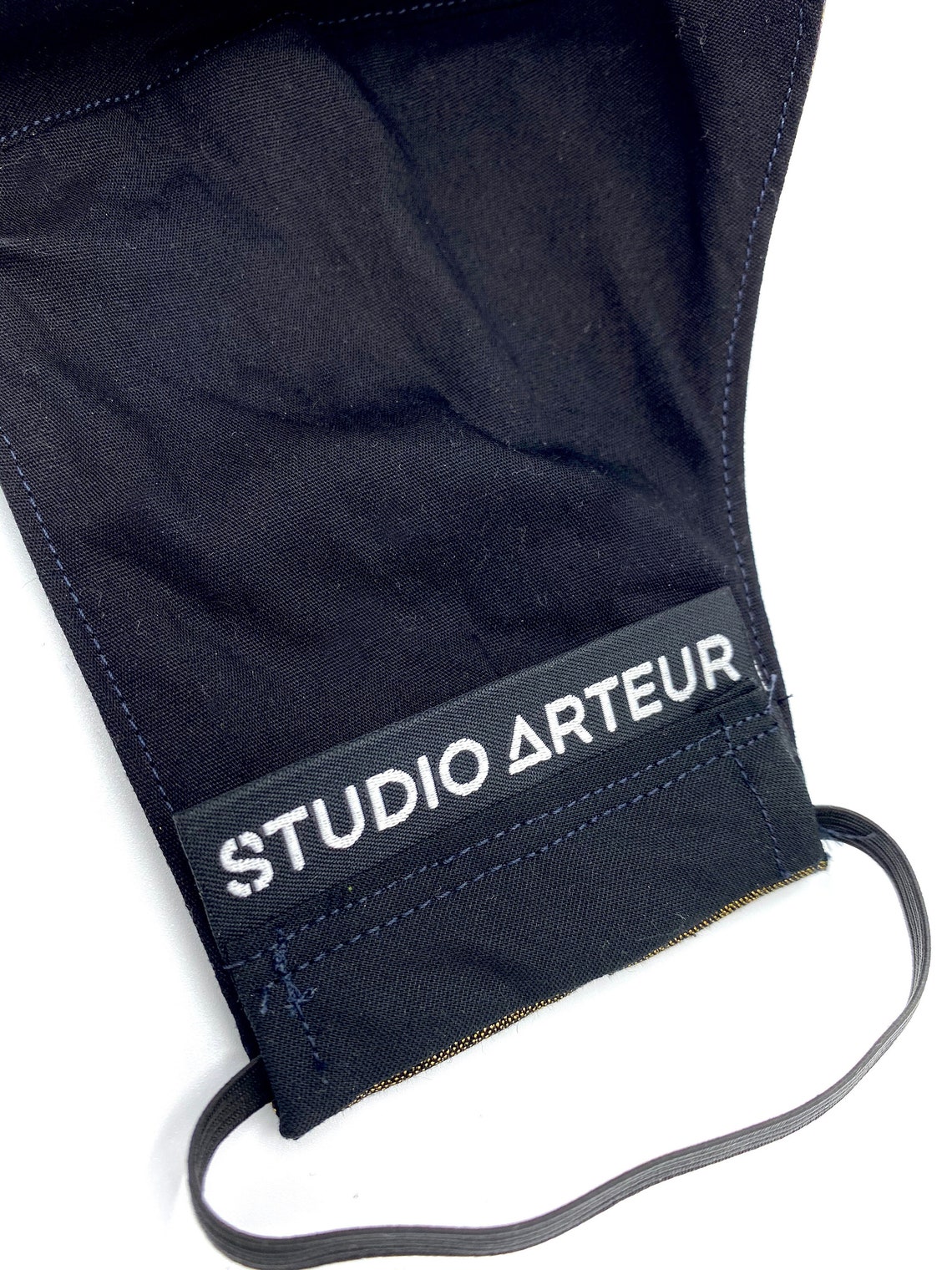 Circle Face Mask Reusable Washable Black and Gold 3 | Etsy