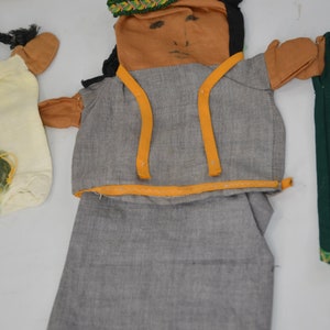 Native American Hand Puppets Lot of 5 Handmade Thanksgiving Indians ...