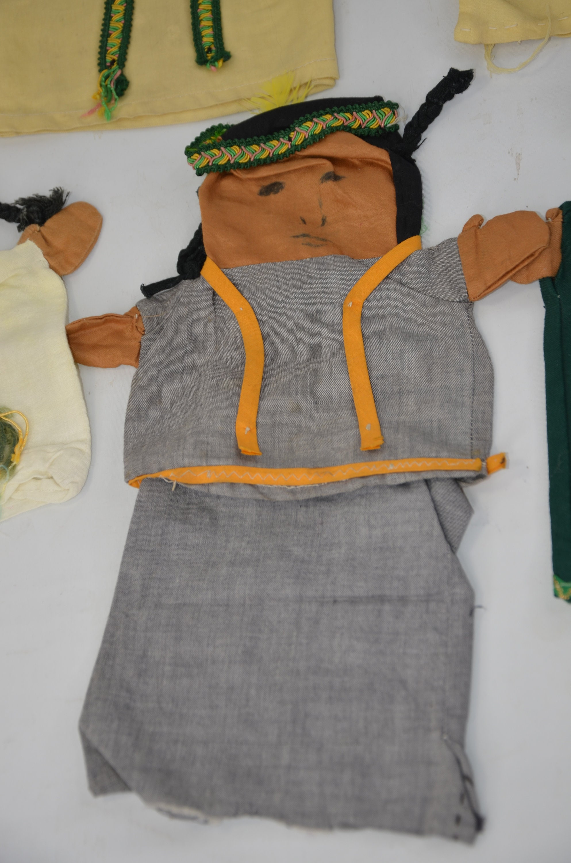 Native American Hand Puppets Lot of 5 Handmade Thanksgiving Indians ...