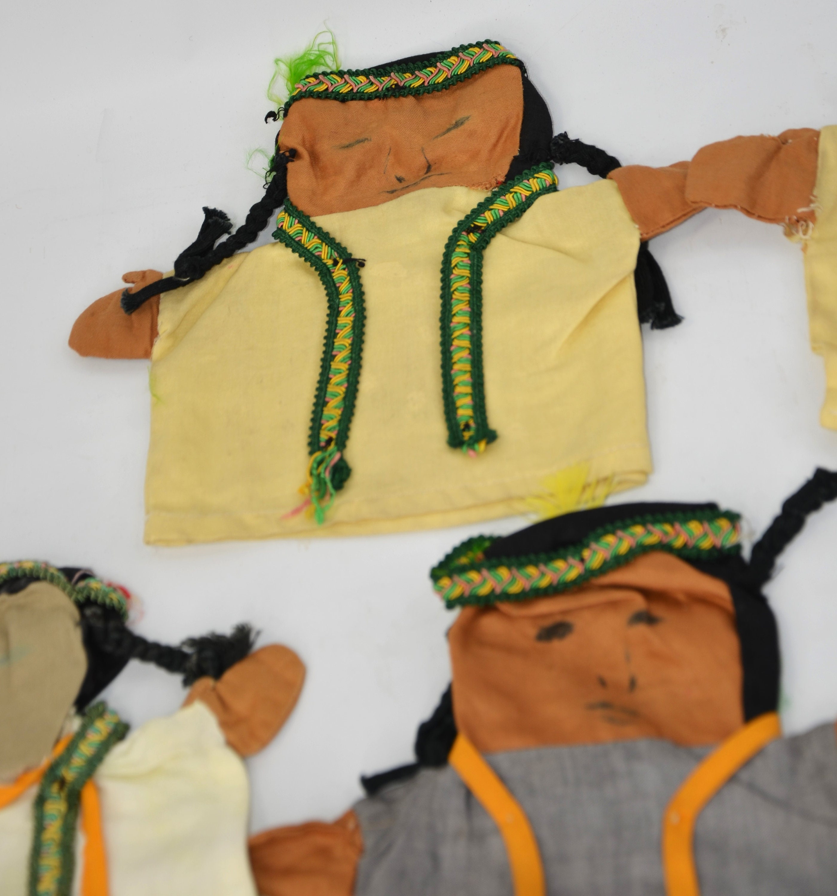 Native American Hand Puppets Lot of 5 Handmade Thanksgiving Indians ...