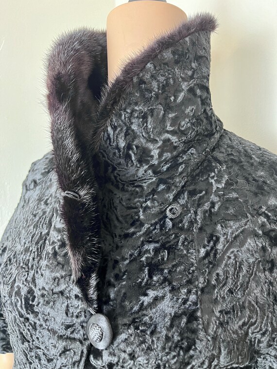 1950s Mink & Broadtail Lamb Fur Jacket with Convertib… - Gem