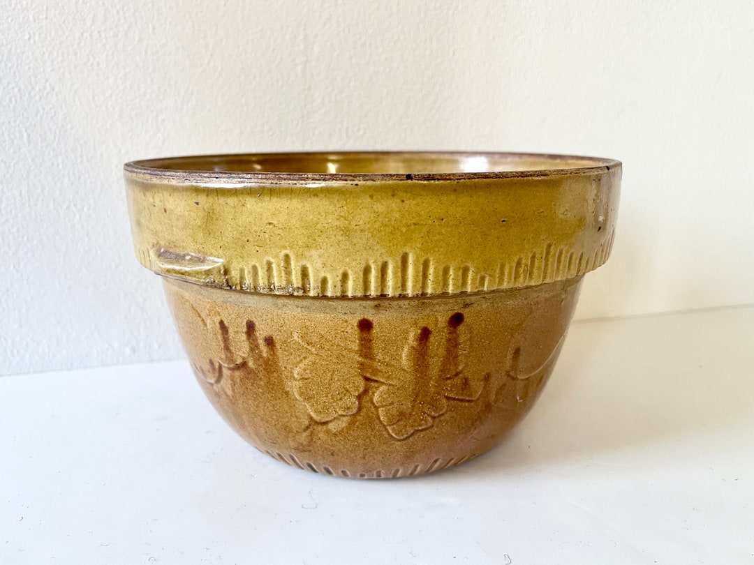 1920s Stoneware 8.5" Mixing Bowl by Cook Rite Cookware - Embossed With ...