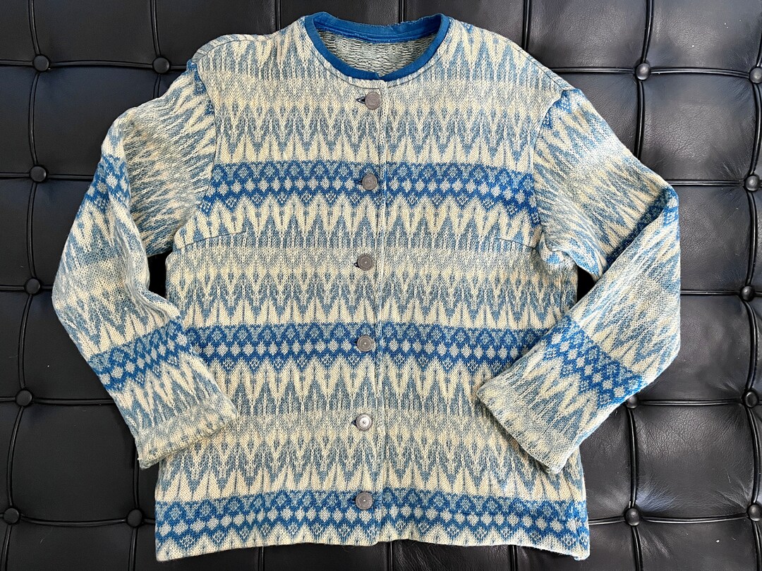 1970s Swedish Wool Cardigan With Pewter Buttons by Jersey Modelle ...