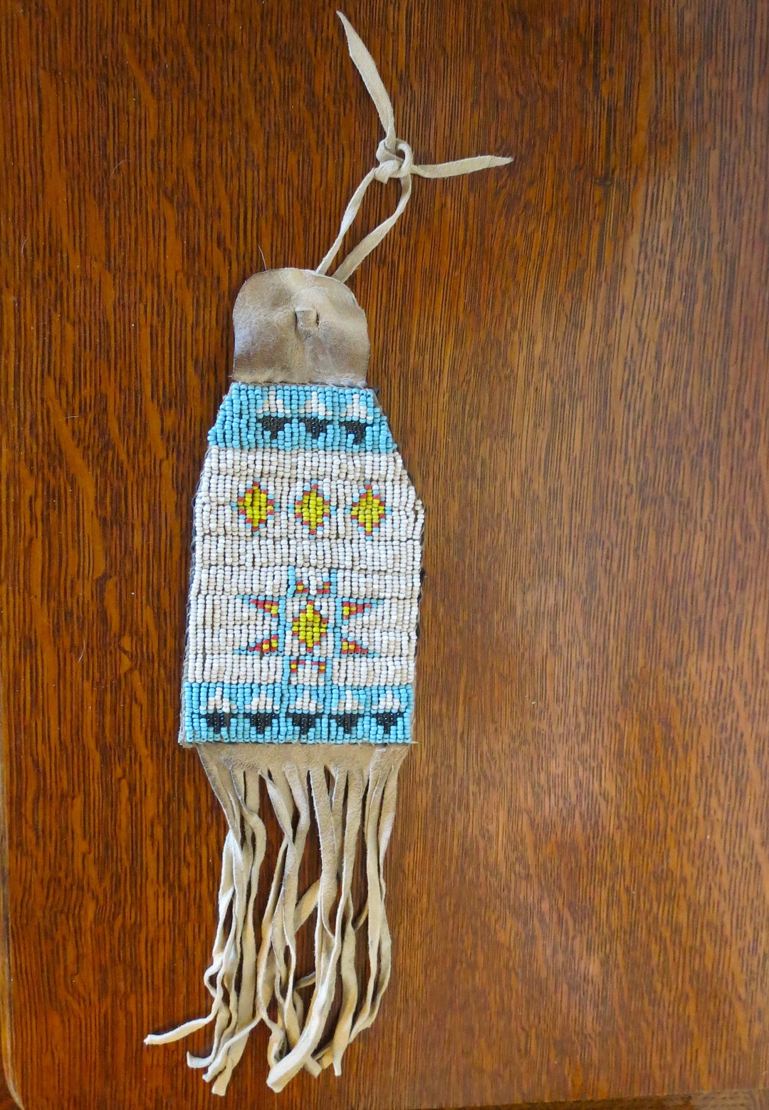 Native American Made, Small Pipe Bag or Tobacco Pouch, Hand Beaded ...