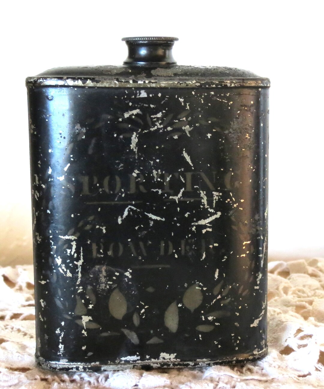 Black Powder Tin, Lithographed Label "sporting Powder", Body Japanned ...