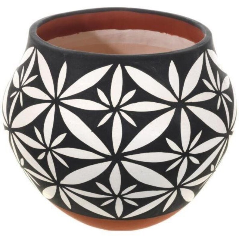Signed Acoma Pueblo Flowers Pattern Pot - Etsy