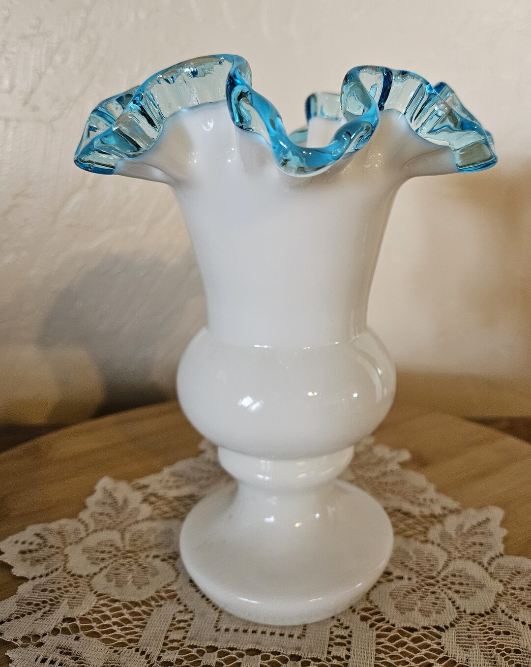 Weil Ceramics Company, Aqua Crest, Milk Glass Vase, Manufactured by ...