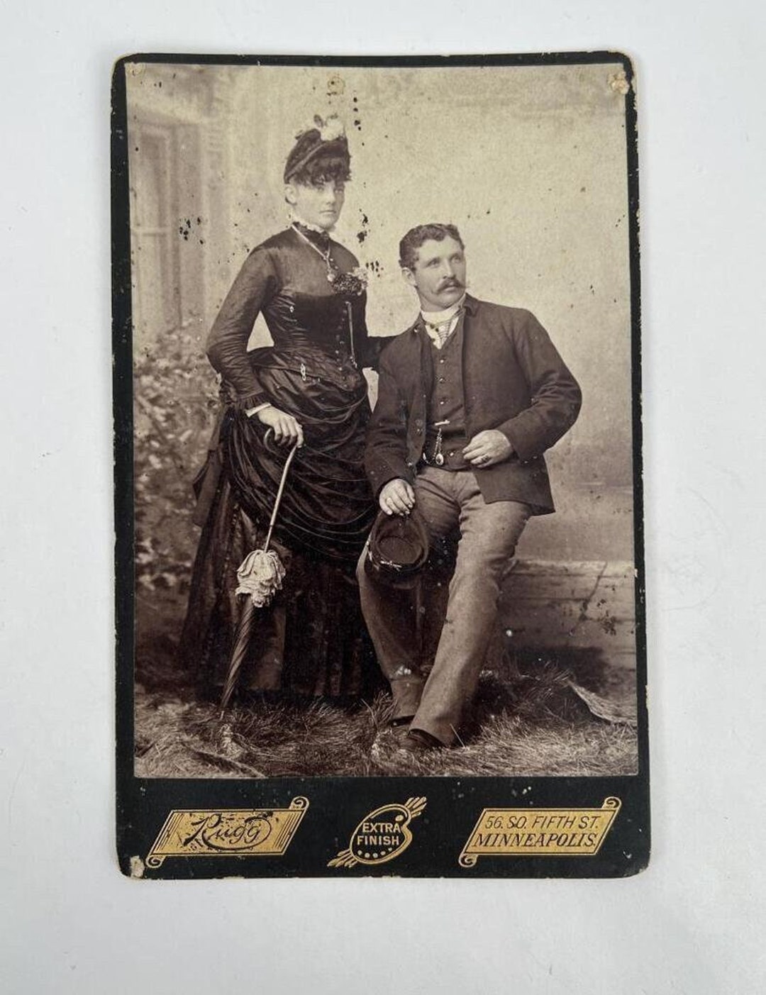 Cabinet Card of Young Calvary Officer and His Wife at Ft. Snelling ...