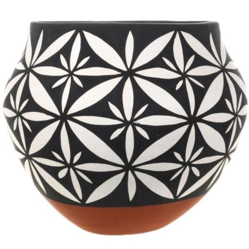 Signed Acoma Pueblo Flowers Pattern Pot - Etsy