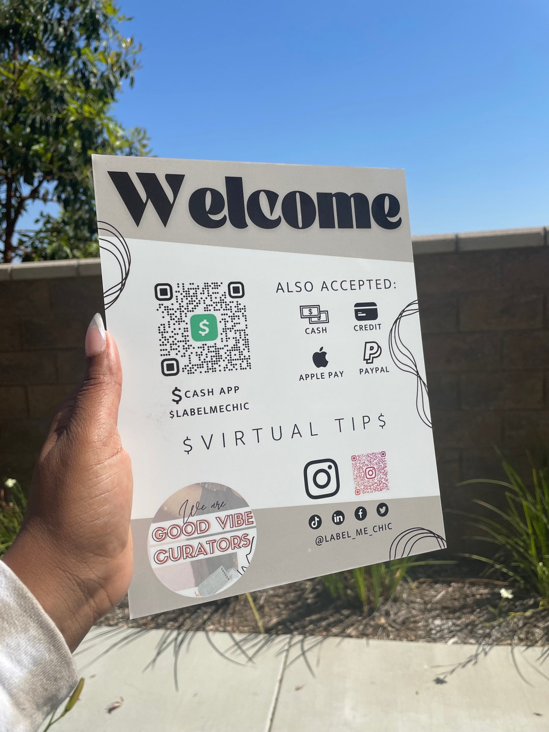 Welcome QR Code Sign Pop up Shop Accept Tips Virtually - Etsy