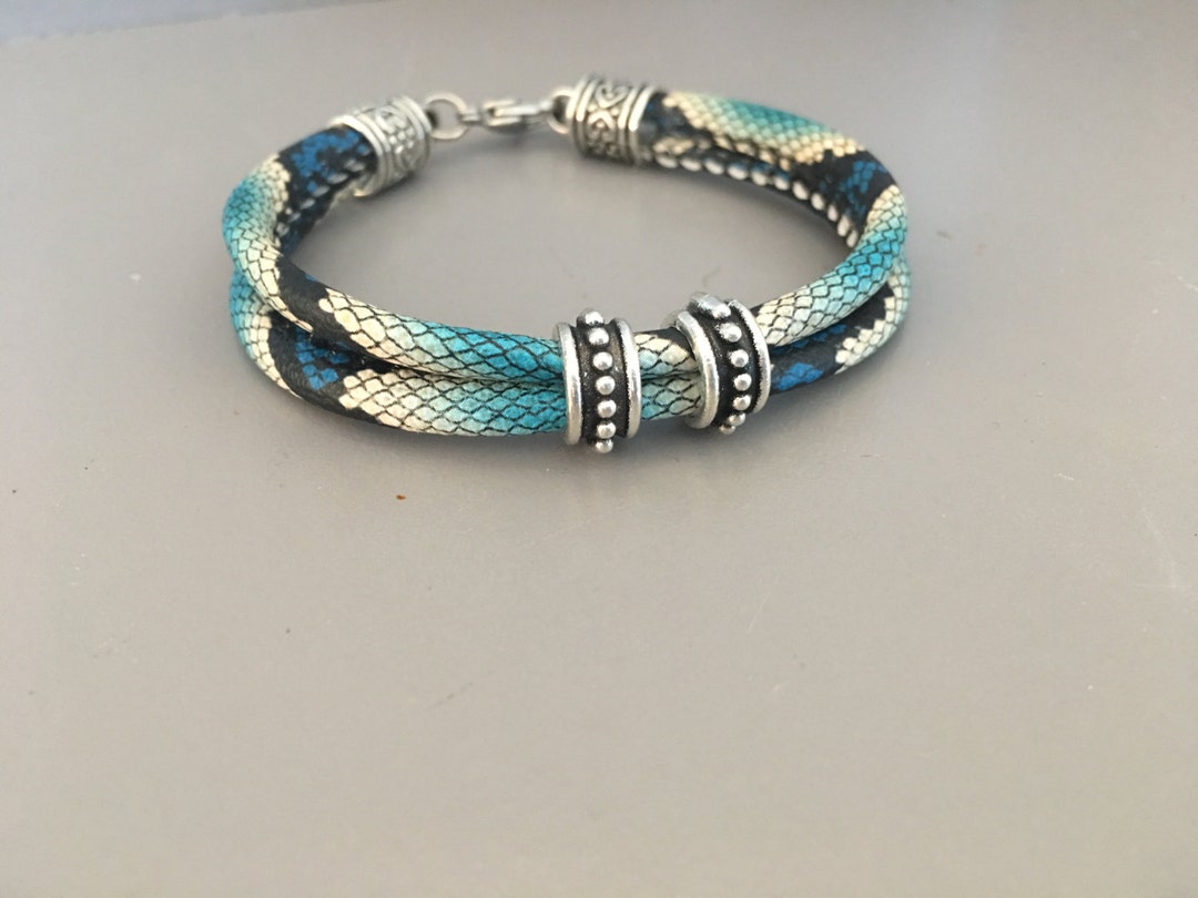 GIFT FOR MEN, Mens Bracelet in Double Cord, Eco Python Cord, Custom Men ...
