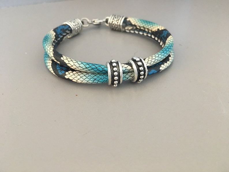 GIFT FOR MEN Mens Bracelet in Double Cord Eco Python Cord - Etsy