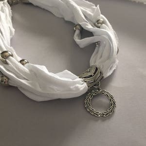 LONG FIBER NECKLACE fabric neck personalized necklace gypsy | Etsy