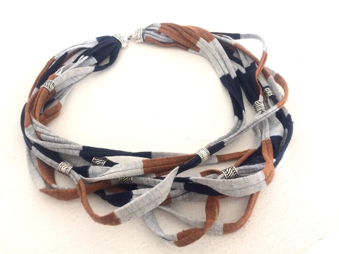 FABRIC FIBER NECKLACE, Multithread Necklace, Hypoallergenic, Scarf ...