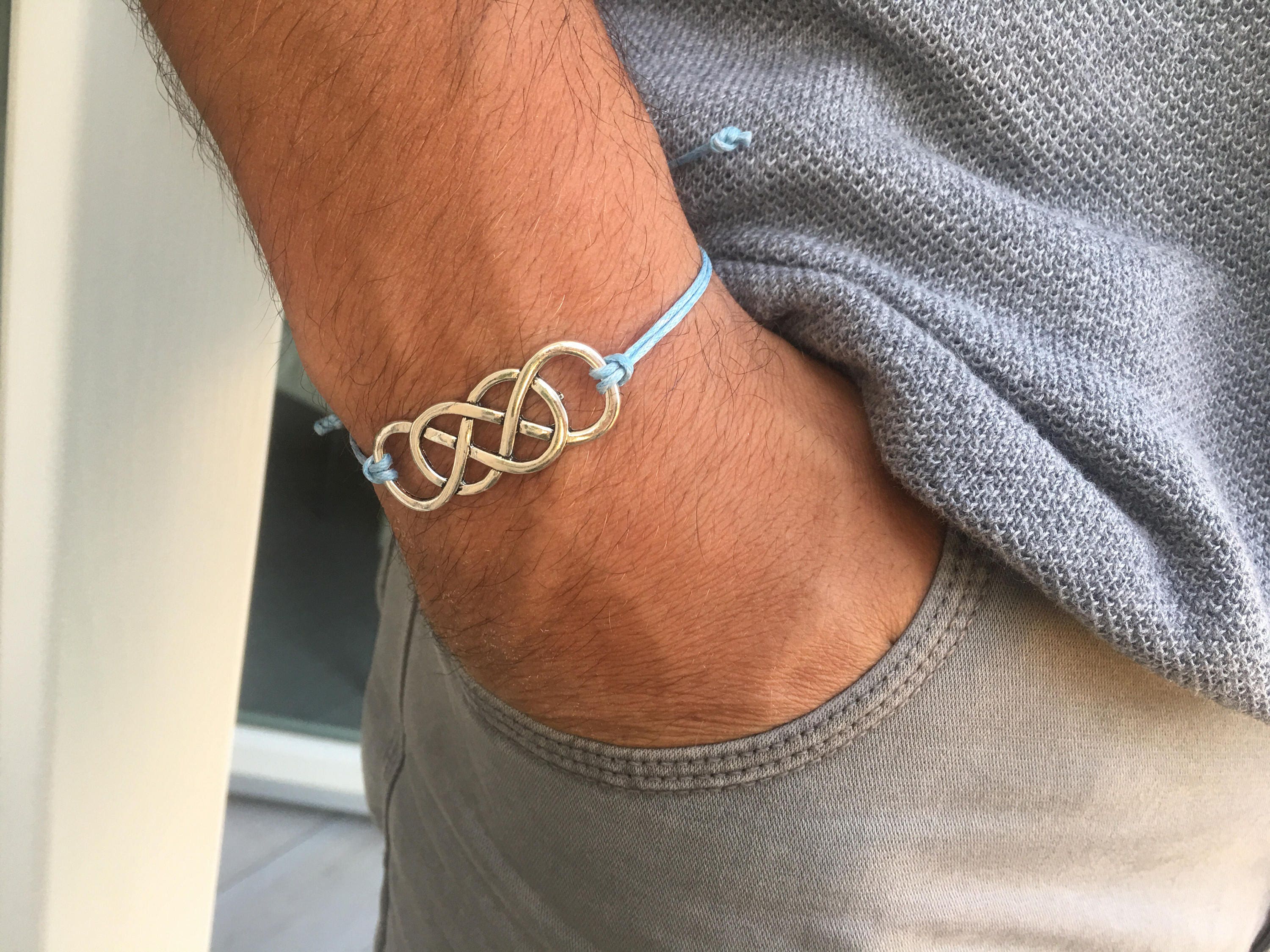 INFINITY MEN BRACELET simplistic mens bracelet custom color | Etsy