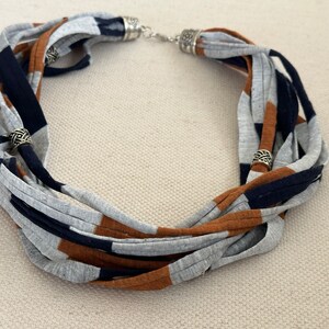 FABRIC FIBER NECKLACE, Multithread Necklace, Hypoallergenic, Scarf ...