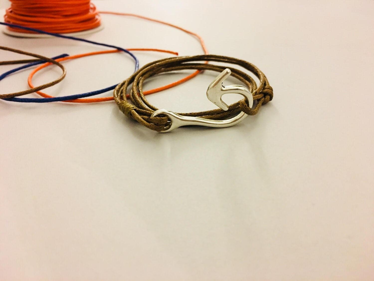 ANCHOR MEN BRACELET, Multithread Cotton Cord Bracelet for Men, for Him ...