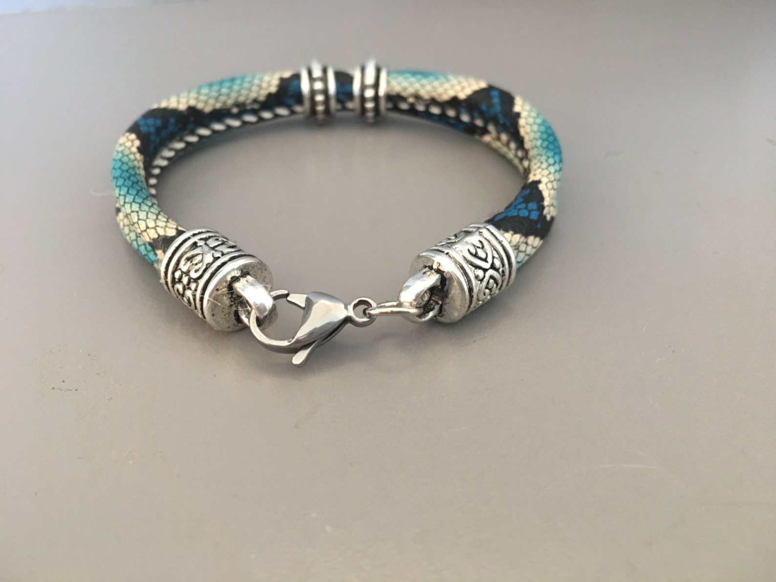 GIFT FOR MEN Mens Bracelet in Double Cord Eco Python Cord - Etsy