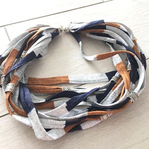 FABRIC FIBER NECKLACE, Multithread Necklace, Hypoallergenic, Scarf ...