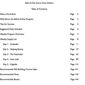 Ballet-a-day: an Innovative Summer Dance Camp Syllabus for Dance ...