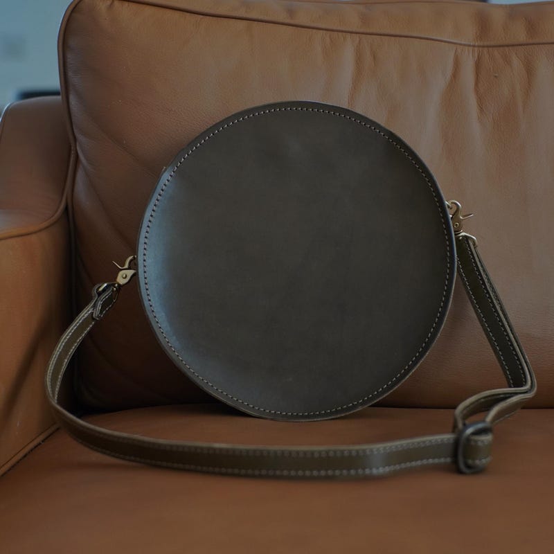 Leather Circle Bag - Etsy