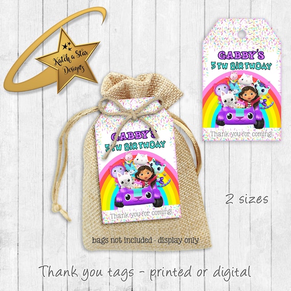 Gabby's Dollhouse birthday party personalised birthday party thank you ...