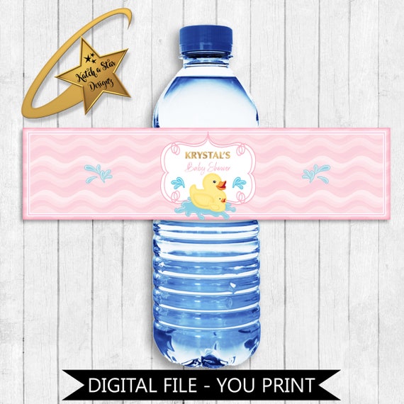 Duck girl rubber ducky baby shower party personalised digital water ...