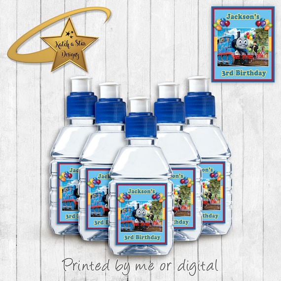 Thomas the tank engine birthday party personalised gloss pop top drink ...