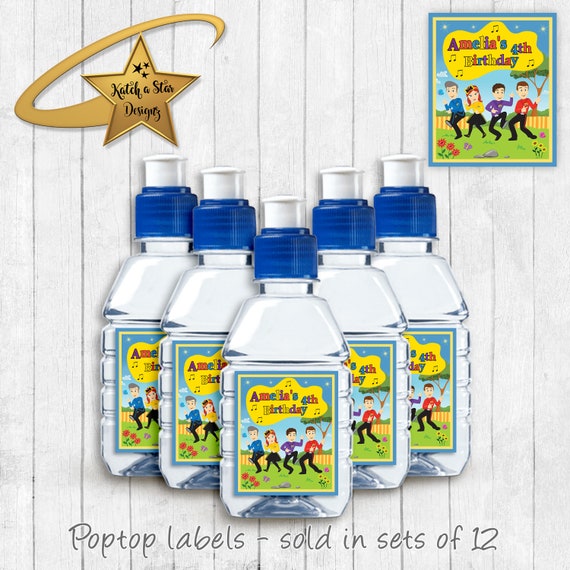 The Wiggles personalised birthday party gloss pop top drink label ...