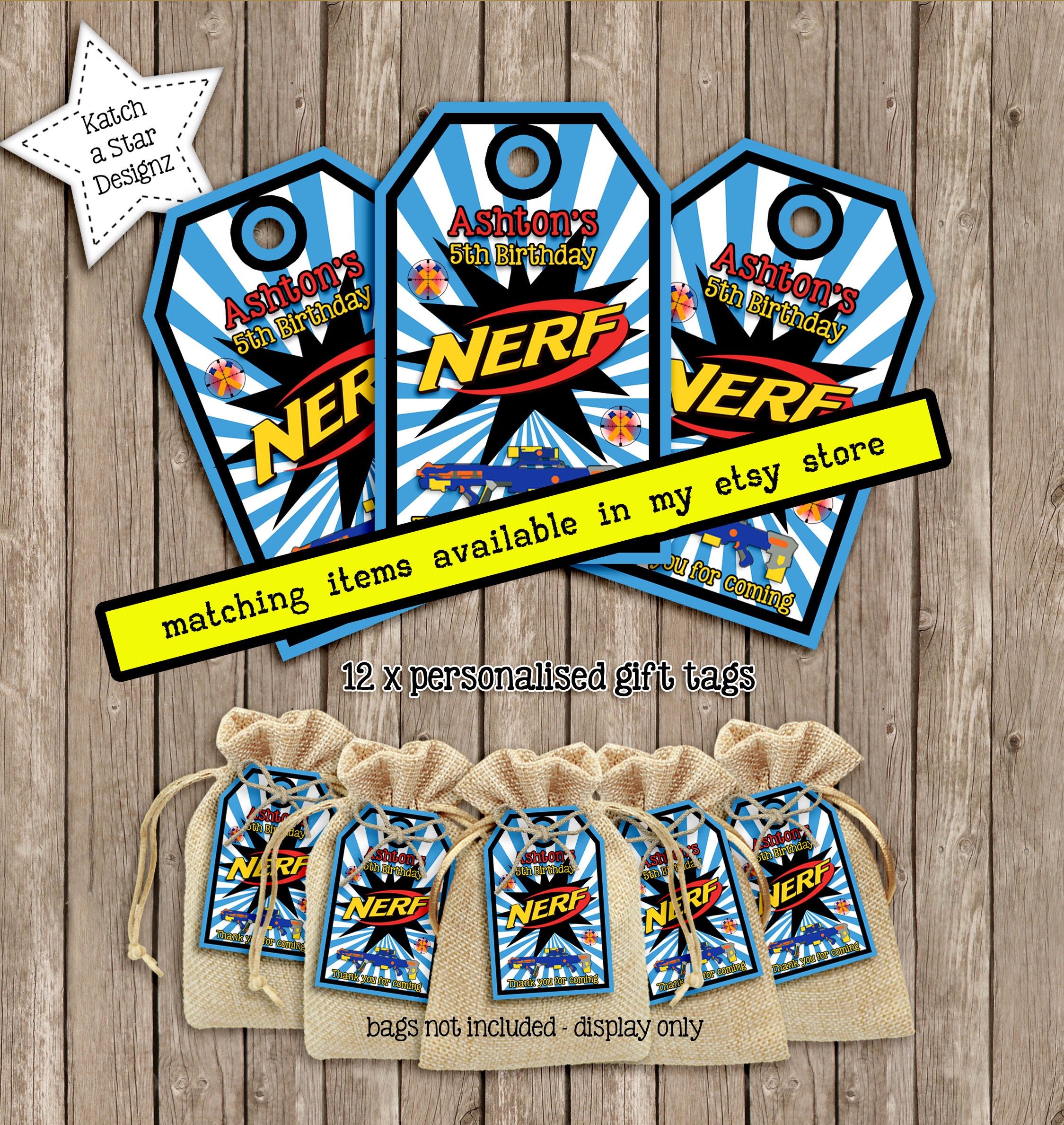 Nerf War Party Personalised Birthday Party Water Bottle Labels - Etsy ...