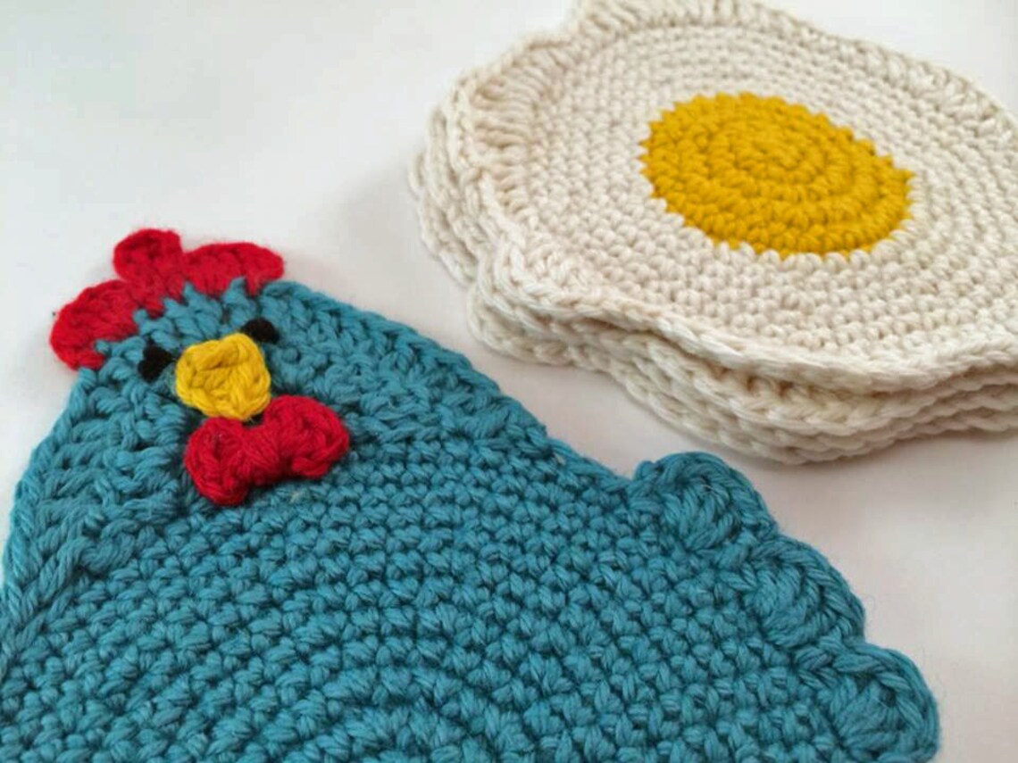 Crochet Pattern for the chicken or the Egg Coaster - Etsy