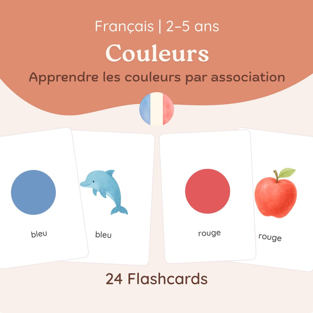 Flashcards imprimables – Les couleurs en français – cartes éducatives à ...