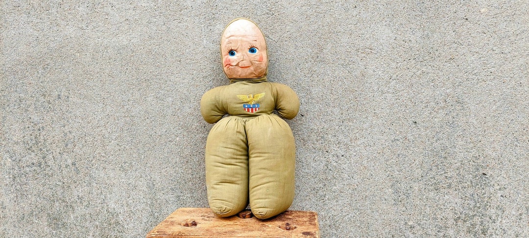 Vintage WWII Militaria Soldier Rag Doll Stuff Doll Sew at Home Make ...