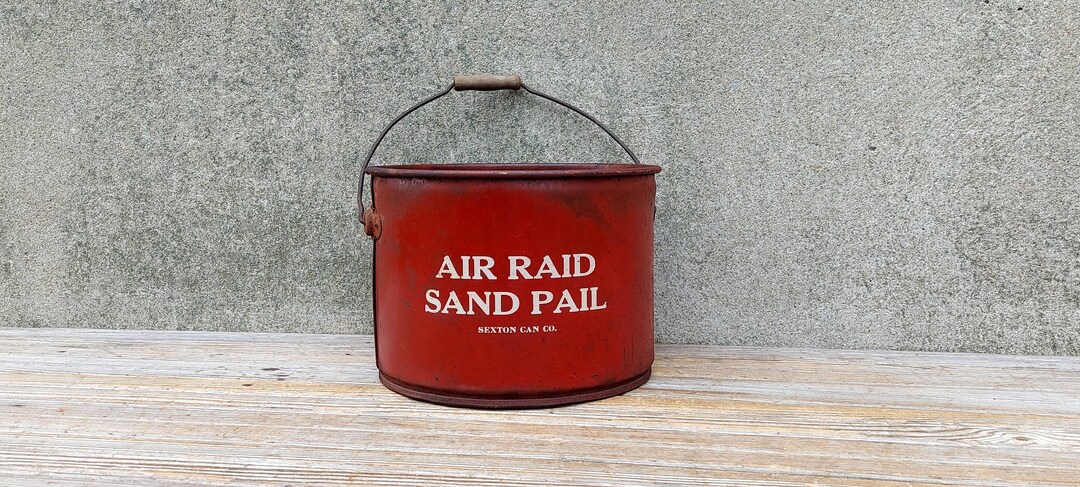 Vintage WWII 1941 Air Raid Fire Bomb Sand Pail Fire Bucket - Etsy