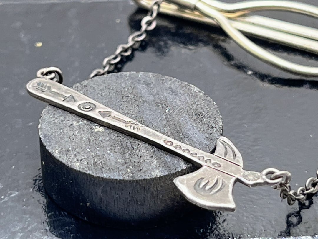 Vintage Navajo Native American Silversmith Made Hand Stamped Sterling ...