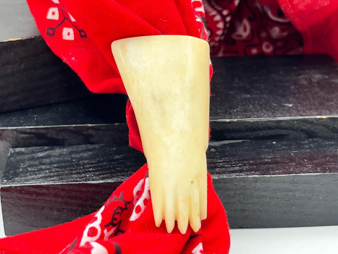 Vintage Western Style Western Fashion Hand Carved Bone Long Finger ...