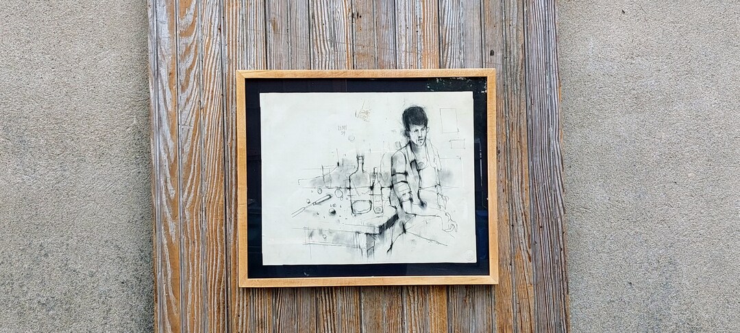 Vintage Listed Pennsylvania Artist Nathan Nate Dunn Multi (charcoal ...