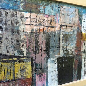 Mid Century Modern Abstract Cubist Oil on Board New York City Margit ...